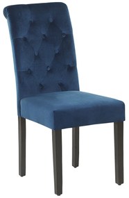 Sada 2 jídelních židlí sametové modré VELVA II Beliani