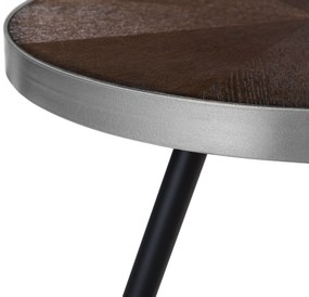 Odkládací stolek tmavěhnědo-stříbrný RAMONA Beliani