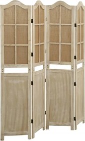 Fionshop 262854387 4dílný paraván hnědý 140 x 165 cm textil