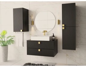 Koupelnový nábytek Petralio I, Sifon k umyvadlu: ano, Umyvadlo: ne, Barva:: černá