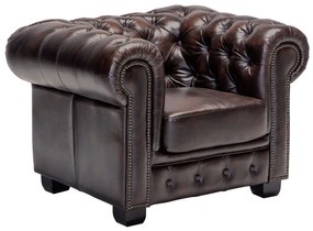 Massive home | Křeslo Chesterfield hnědé z pravé kůže VÝPRODEJ