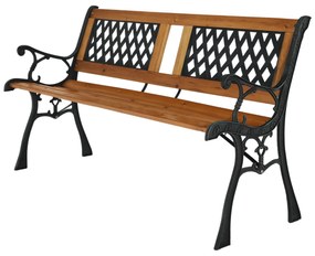 Zahradní lavička JADARA ocel a plast černý, dřevo přírodní