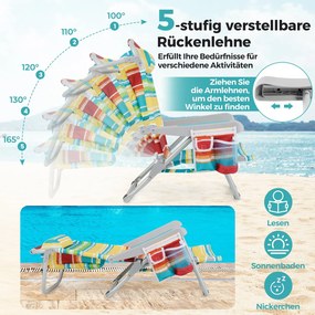 Costway Skládací plážové křeslo s nastavitelným opěradlem Lehké
