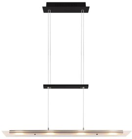 Černé LED závěsné svítidlo se skleněným stínidlem Milos – Trio