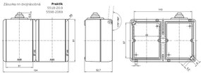ABB Praktik dvojzásuvka IP44 šedá 5518-2029 S