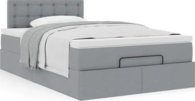 Osmanský postel s matrací světle šedá 120x190 cm textil 3311608