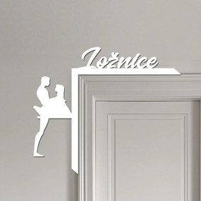 dřevo života Dřevěná cedulka na roh dveří - Ložnice Zvolte rozměr (cm): 20x18, Zvolte barvu dekoru: Bílá