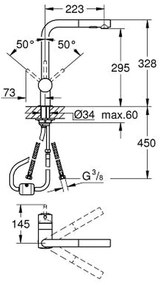 Grohe Minta - Dřezová baterie stojánková s výsuvnou rukojetí, supersteel 30274DC0