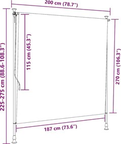 vidaXL Venkovní roleta 200 x 270 cm [368771] Barva: Modrá