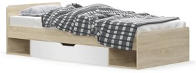 Jednolůžková postel 90 cm Terrell (dub sonoma + bílá) (bez roštu a matrace). 1053300