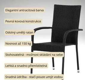 Vikio Zahradní ratanový set 90x90 pro 4 osoby přírodní DT280P