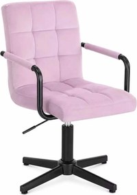 LuxuryForm DESIGN Otočná židle VERONA BLACK VELUR na černém kříži - levandule