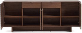Tmavě hnědá komoda v dekoru ořechu 194,5x78x45 cm Norlen – Kave Home