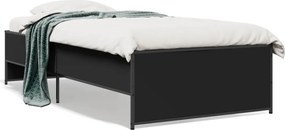 vidaXL Rám postele 90 x 200 cm kompozitní dřevo a kov [845244] Barva: Černá
