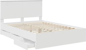 Rám postele se zásuvkou Bílá 140 x 190 cm Inženýrské dřevo 3409454