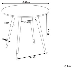 Oválný jídelní stůl s mramorovým efektem ø 80 cm bílý GUTIERE Beliani