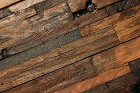 Dřevěná lodní mozaika - obkladový panel 600 x 300 x 10 - 15 mm (0,18 m²)