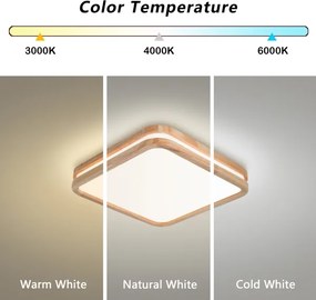 Brilagi - LED Stmív. svítidlo MOLINA SQUARE LED/48W/230V dub 40x40 cm + DO