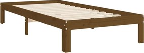 vidaXL Rám postele s čelem 100 x 200 cm masivní dřevo [3193653] Barva: medová hnědá