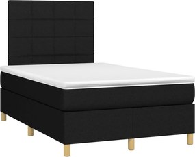 Box spring postel s matrací a LED černá 120 x 200 cm textil 3135423
