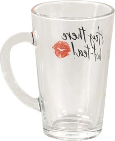 Skleněný hrnek s nápisem Hot Tea - 11*8*13 cm / 300 ml