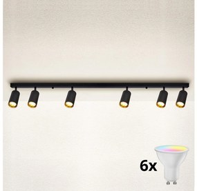 Brilagi - LED Stmívatelné bodové svítidlo SELE 6xGU10/6,5W/230V černá/zlatá