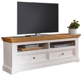 TV stolek velký, borovice, barva bílá - dub, kolekce Marone