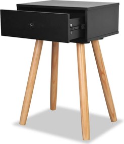 Noční stolky 2 ks masivní borové dřevo 40 x 30 x 61 cm černé 244741