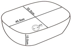 BPS-koupelny Keramické umyvadlo na desku HYD-MO-GL-455 45,5x32,5 cm, zlaté