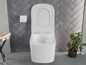 Mexen Vivo, závěsná WC mísa 555x370x335 mm, Rimless Tornádo, bílá lesklá, 3361XX00T