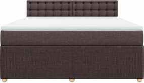 Box spring postel s matrací tmavě hnědá 180x200 cm textil 3287552