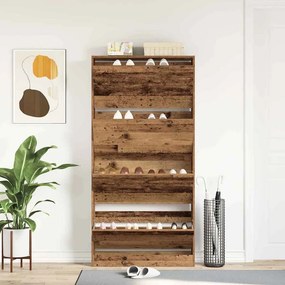 Skříň na obuv 80 x 21 x 163,5 cm Kompozitní dřevo Staré dřevo 3334025