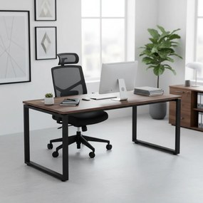 Stůl SimpleOffice 180 x 90 cm, ořech vlašský / černá