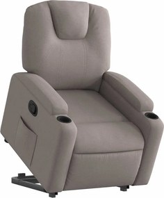Zvedací polohovací křeslo taupe textil 3204376