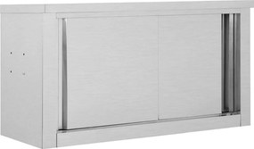 vidaXL Nástěnná kuchyňská skříň s posuvnými dveřmi 90x40x50 cm nerez [51052]