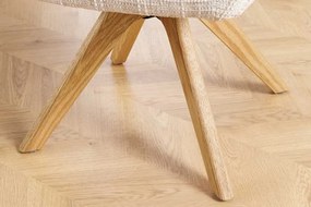Designová otočná židle Yenibeth béžová / dub