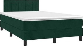 Box spring postel s matrací tmavě zelená 120x190 cm samet 3269852