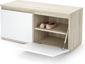 Eka Předsíňová stěna s čalouněnými panely Trinity 2 - Sonoma / Červená 2309