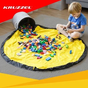 Praktický úložný koš na hračky s hrací podložkou