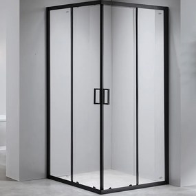 BPS-koupelny Čtvercový sprchový kout HYD-SK30 Varianta: rozměry: 90x90 cm, orientace: Univerzální, kód produktu: , profily: černá, výplň: transparent