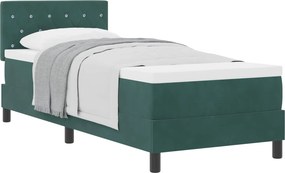 Postel s boxspringem s matrací Tmavě zelená 80 x 200 cm samet 3339071