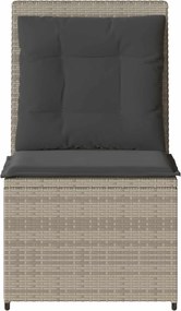 Zahradní sofa s polštářem Světle šedá polyratan 3394481
