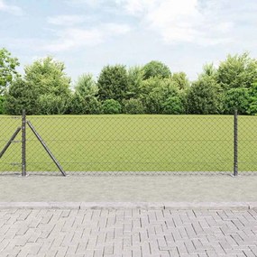 Zábradlí s betonovým základem 25 x 0,4 m Ocel potažená PVC Šedá 3351270