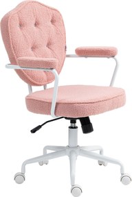 HOMCOM Kancelářská Židle, Ergonomická Židle s Houpací Funkcí, Kryt s Knoflíky, Výškově Nastavitelná Počítačová Židle se Skřípací Funkcí, pro Domácí Ka