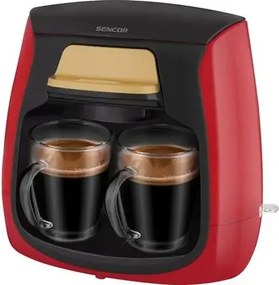 SENCOR SCE 2101RD červená / Kávovar na překapávanou kávu / 500 W / 2 š