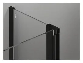 Mexen Otvor pro sprchové dveře MIST (1d+1s) 100x200 cm 6mm černý, rám, levý, 8A4-100-000-70-70-L
