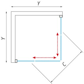 Roth Smont LLS2/900 90 x 90 x 190 cm 554-9000000-00-02 brillant / transparent