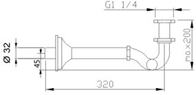 Sapho bidetový sifon 1'1/4, odpad 32mm chrom 9601 Koupelny Bernold