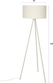 Béžová stojací lampa (výška 146 cm) Susie – White Label
