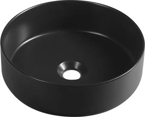 Isvea Isvea, INFINITY ROUND keramické umyvadlo na desku, průměr 36cm, černá mat, 10NF65036-2N